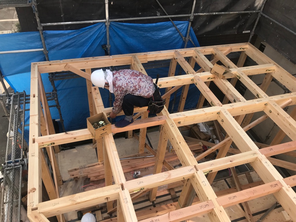 K様邸が上棟しました！ ＠江戸川区 | 市川市の工務店DAISHU｜二世帯住宅もお任せください｜自然素材・高耐震・高断熱の注文住宅